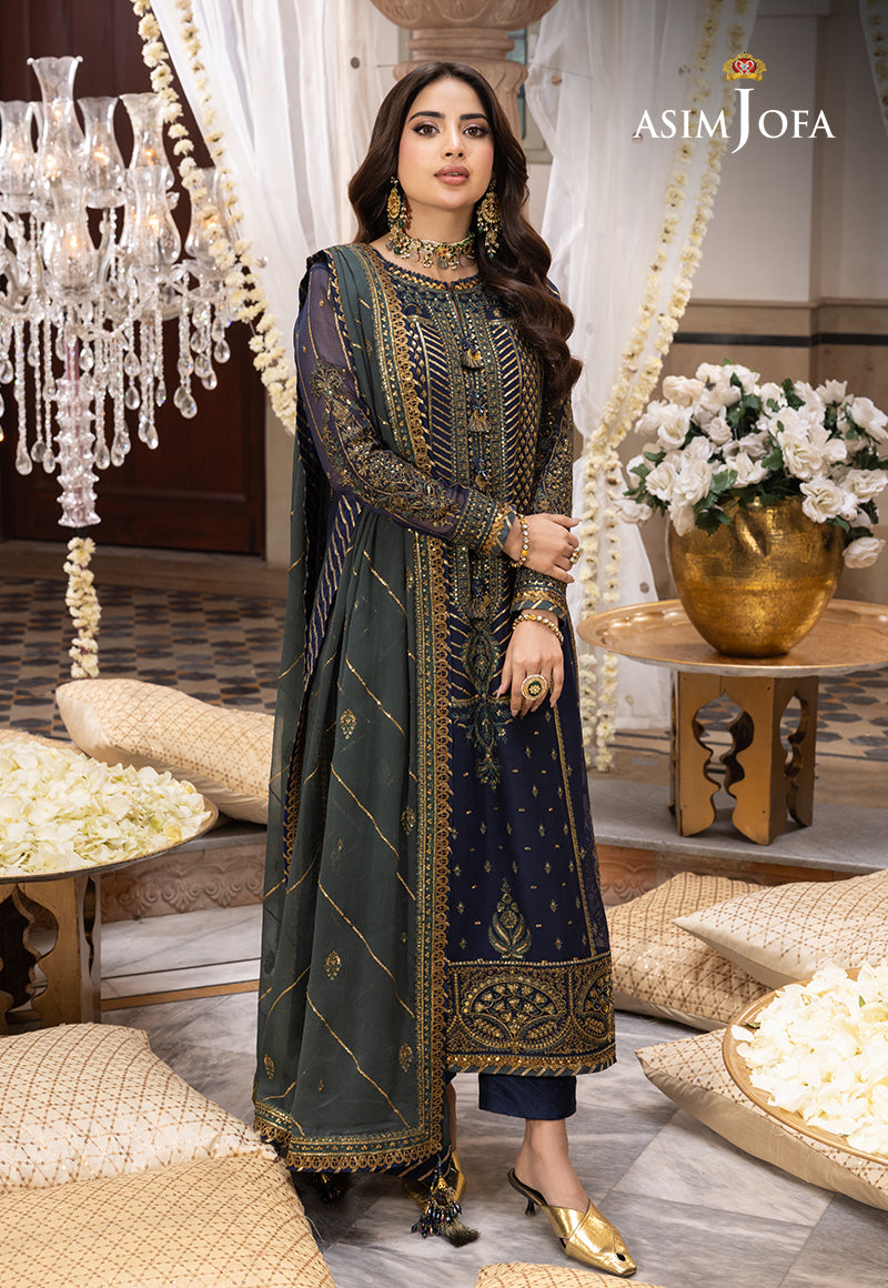 AJSH-12 EMBROIDERED CHIFFON 3 PCS – Asim Jofa