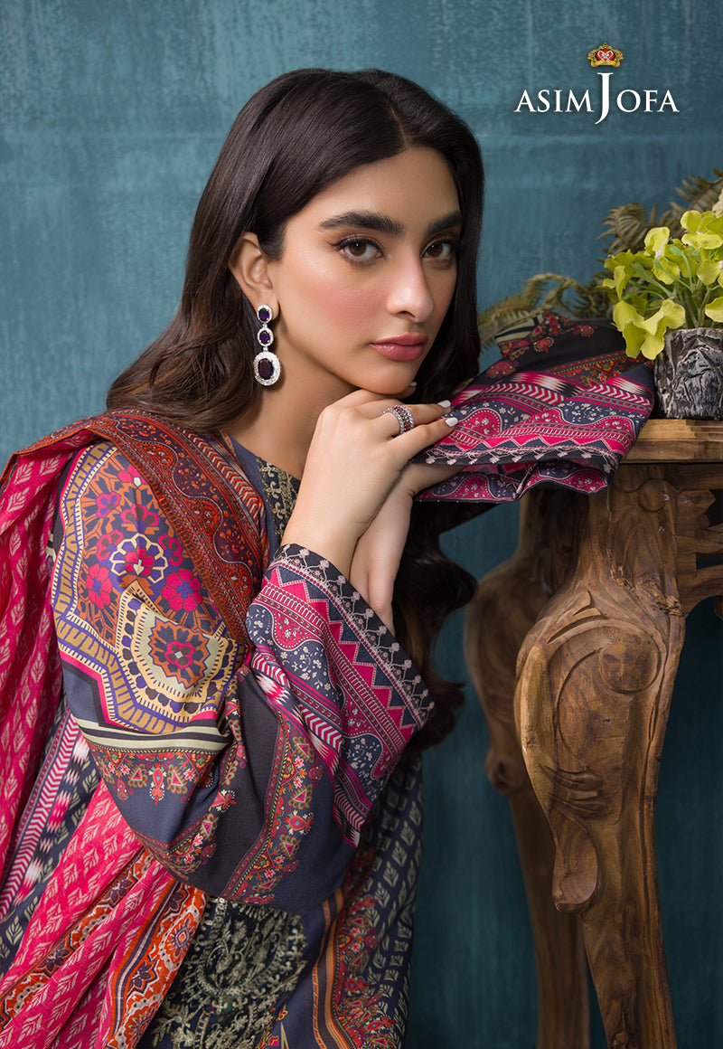 AJGR-12 PRINTED SWISS LAWN 3 PCS – Asim Jofa