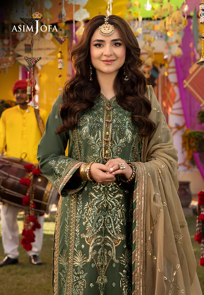 AJDA-26 EMBROIDERED LAWN SILK 3 PCS – Asim Jofa