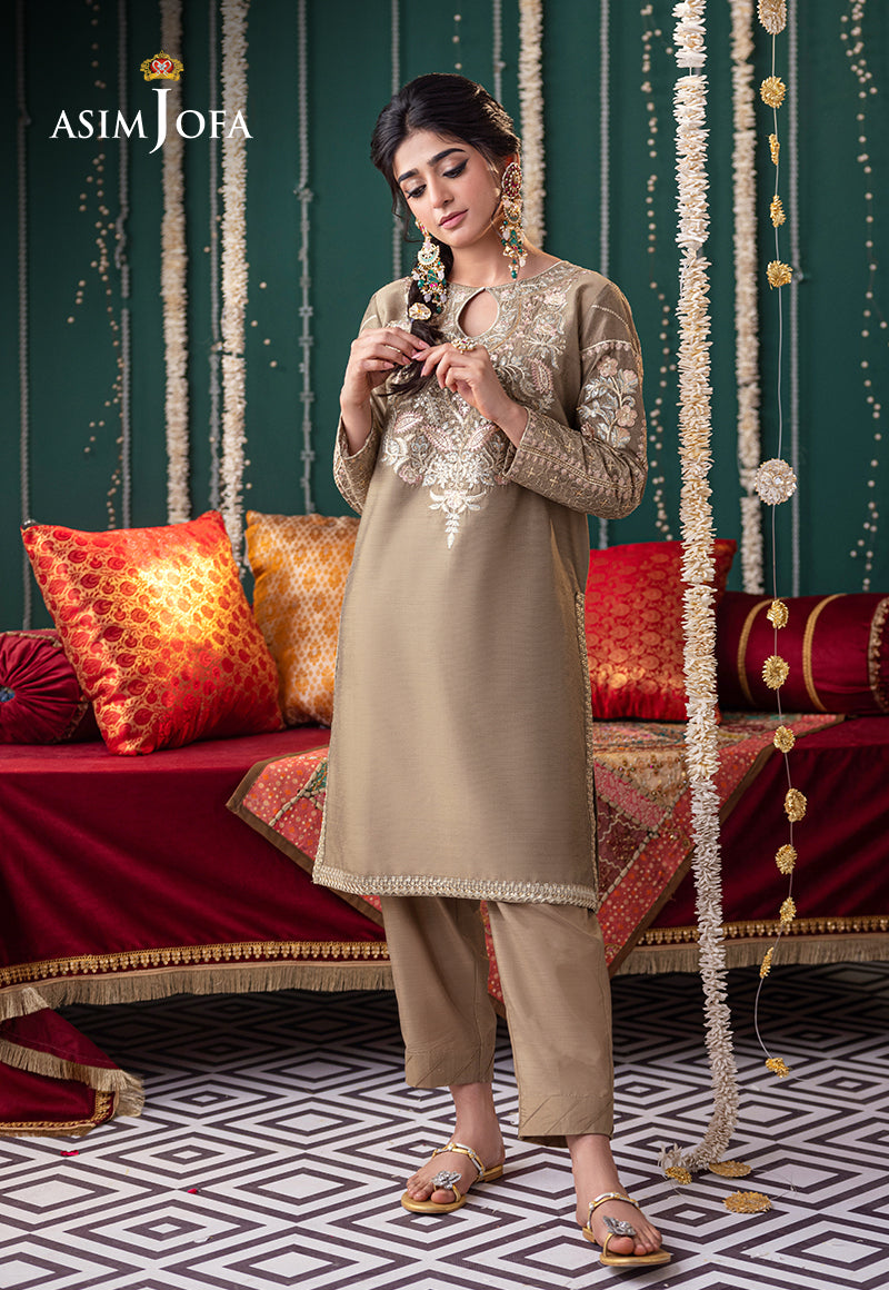 AJTM-20 - 2 PCS EMBROIDERED LUREX KHANTHA STRIPER 2 PCS – Asim Jofa
