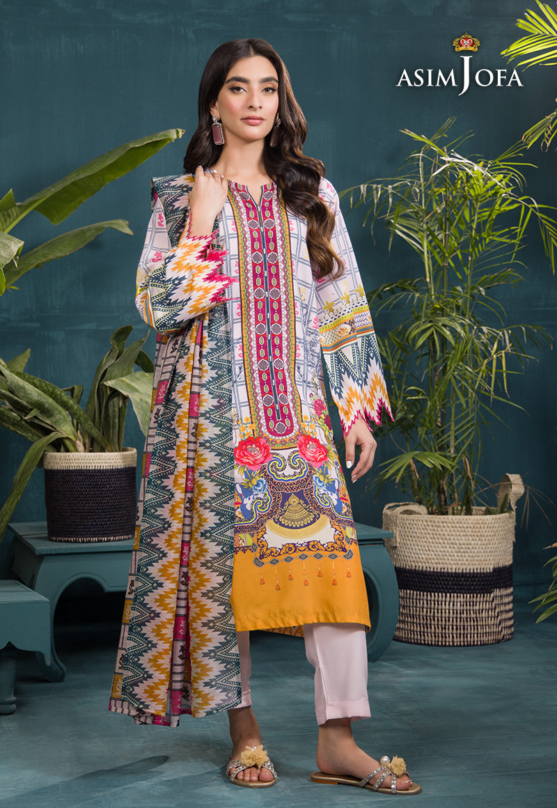 AJGR-10 PRINTED SWISS LAWN 3 PCS – Asim Jofa