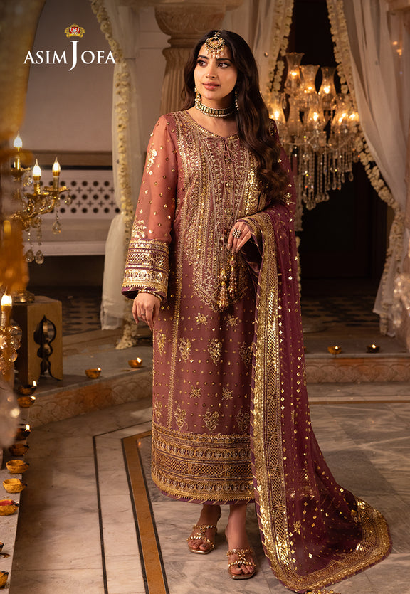AJSH-17 EMBROIDERED CHIFFON 3 PCS – Asim Jofa
