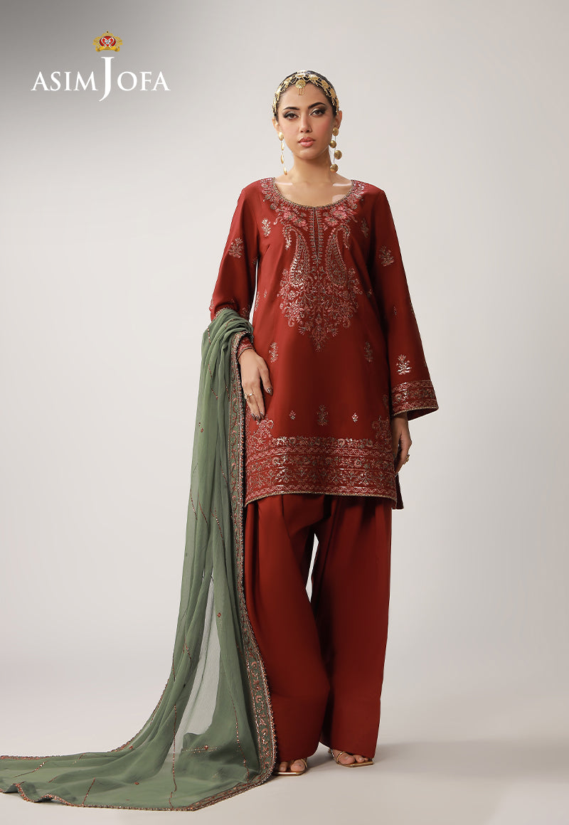 AJULO-05 Embroidered Boski Silk Unstitched 3 Pcs – Asim Jofa