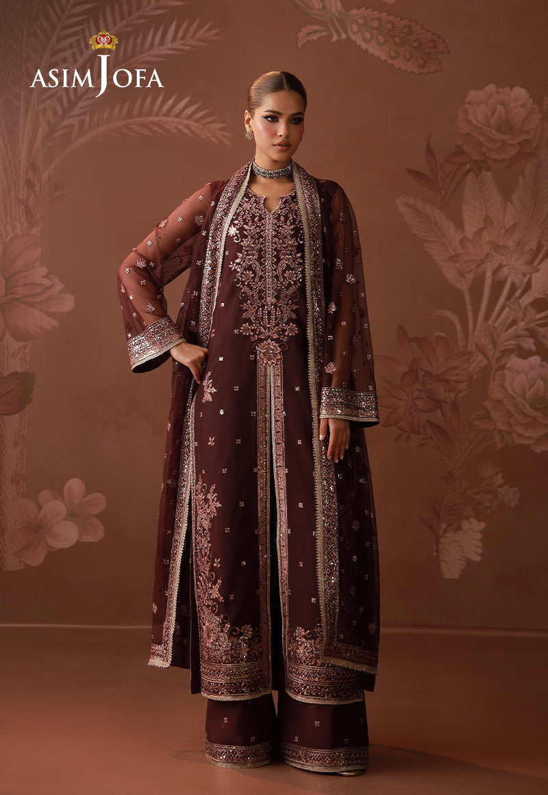 AJULD-07 Embroidered Poly Net Unstitched 3 Pcs – Asim Jofa
