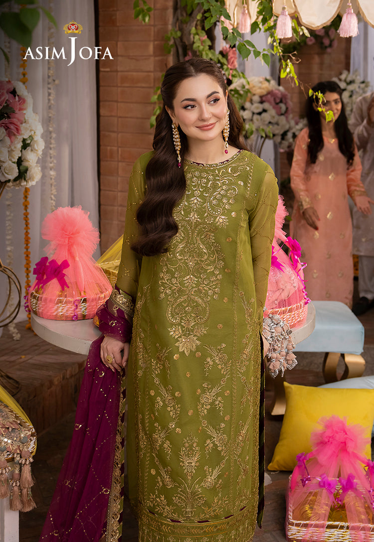 AJMJ-16 EMBROIDERED CHIFFON 3 PCS – Asim Jofa