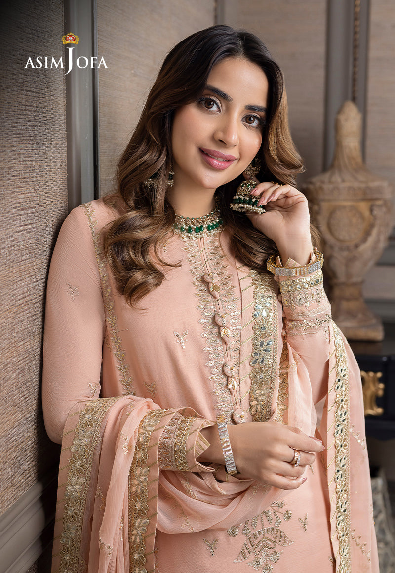 AJJM-04 EMBROIDERED CHIFFON 3 PCS – Asim Jofa