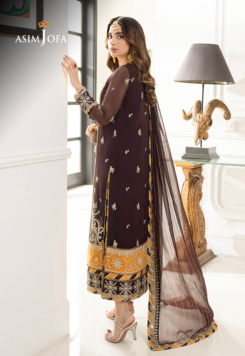 AJJM-22 EMBROIDERED CHIFFON , ORGANZA 3 PCS – Asim Jofa