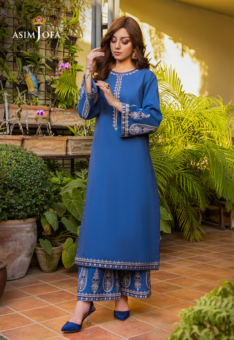 AJPED-49 EMBROIDERED STITCHED 3 PCS – Asim Jofa