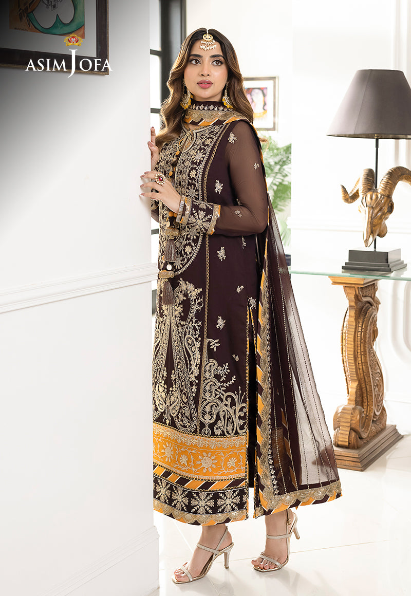 AJJM-22 EMBROIDERED CHIFFON , ORGANZA 3 PCS – Asim Jofa
