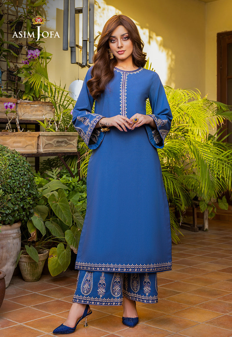 AJPED-49 EMBROIDERED STITCHED 3 PCS – Asim Jofa