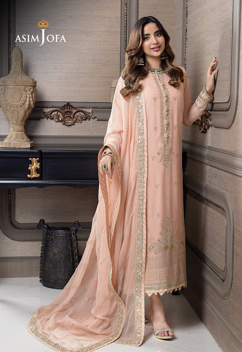 AJJM-04 EMBROIDERED CHIFFON 3 PCS – Asim Jofa