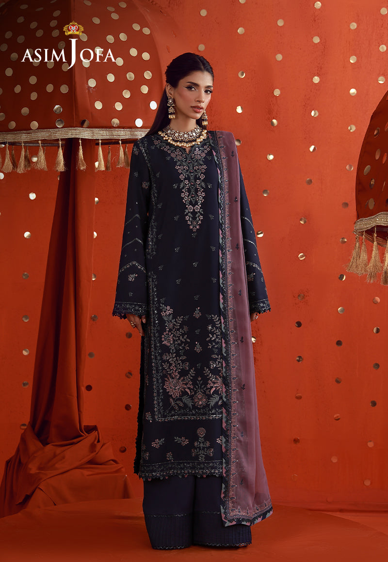 AJULFB-05 Embroidered Boski Silk Unstitched 3 Pcs – Asim Jofa