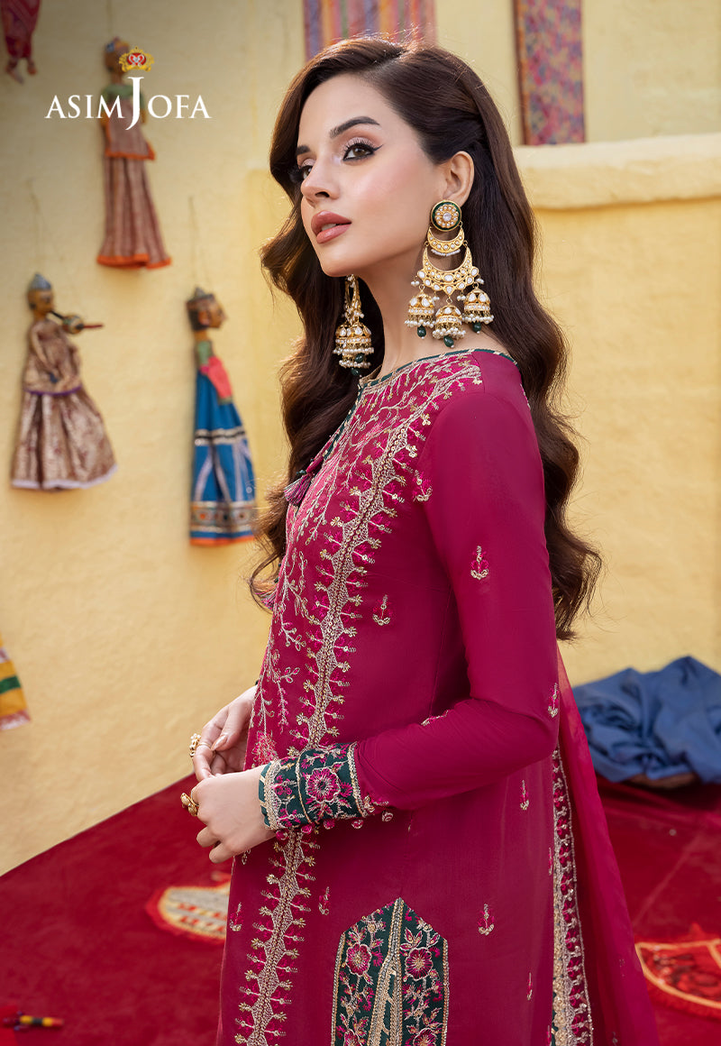 AJAB-12 EMBROIDERED LAWN SILK 3 PCS – Asim Jofa