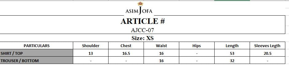 AJCC-07 DESIGNERS STITCHED EMBROIDERED CHIFFON 3 PCS – Asim Jofa