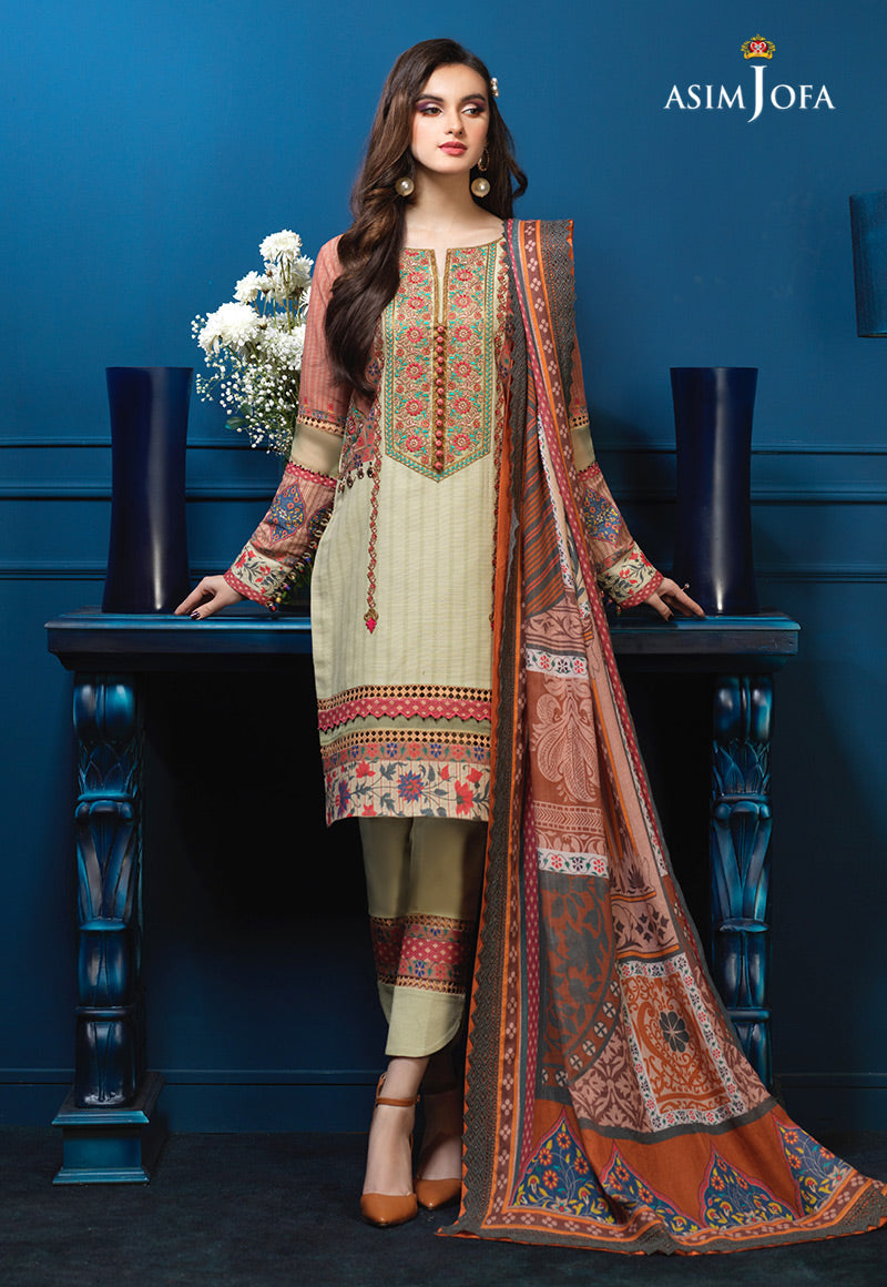 AJED-06 EMBROIDERED KHADDAR STITCHED 1 PC – Asim Jofa