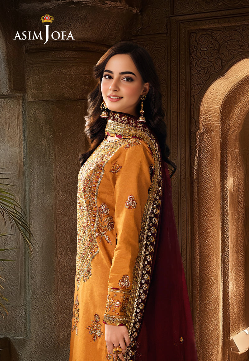 AJHE-07 EMBROIDERED JUMBO SILK 3 PCS – Asim Jofa