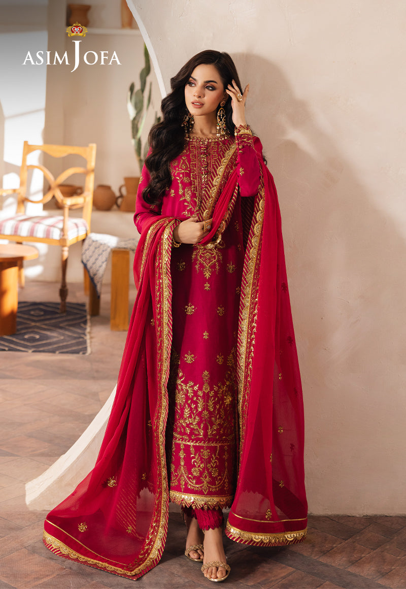 AJHE-08 EMBROIDERED JUMBO SILK 3 PCS – Asim Jofa