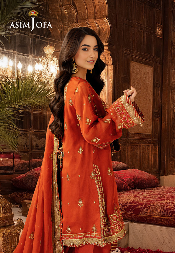 AJHE-10 EMBROIDERED CHIFFON 3 PCS – Asim Jofa