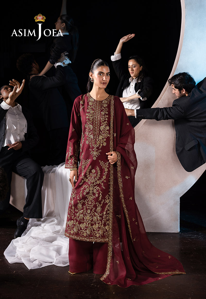 AJLFB-02 EMBROIDERED BOSKI SILK STITCHED 3 PCS – Asim Jofa