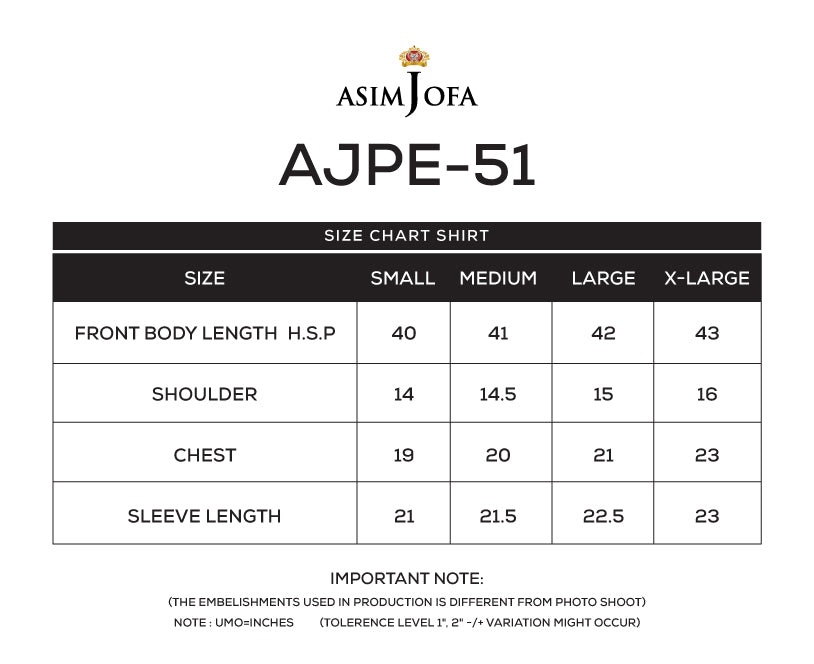 AJPE-51 EMBROIDERED DOBBY 1PC – Asim Jofa