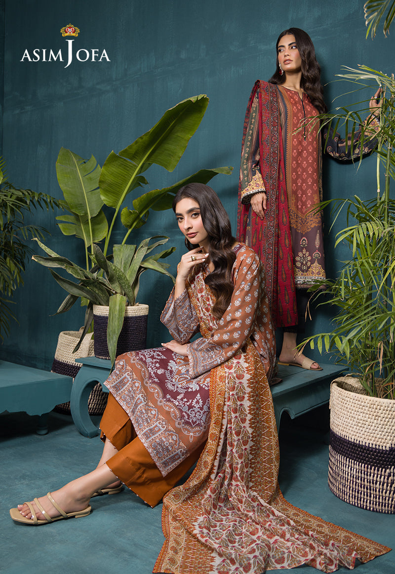 AJGR-14 PRINTED SWISS LAWN 3 PCS – Asim Jofa