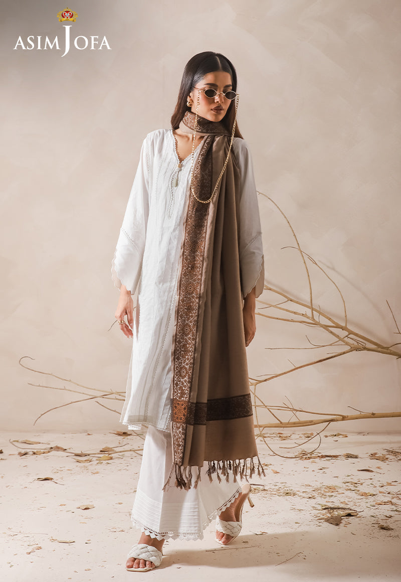 AJHS-20 JACQUARD BORDER SHAWL 1 PC – Asim Jofa