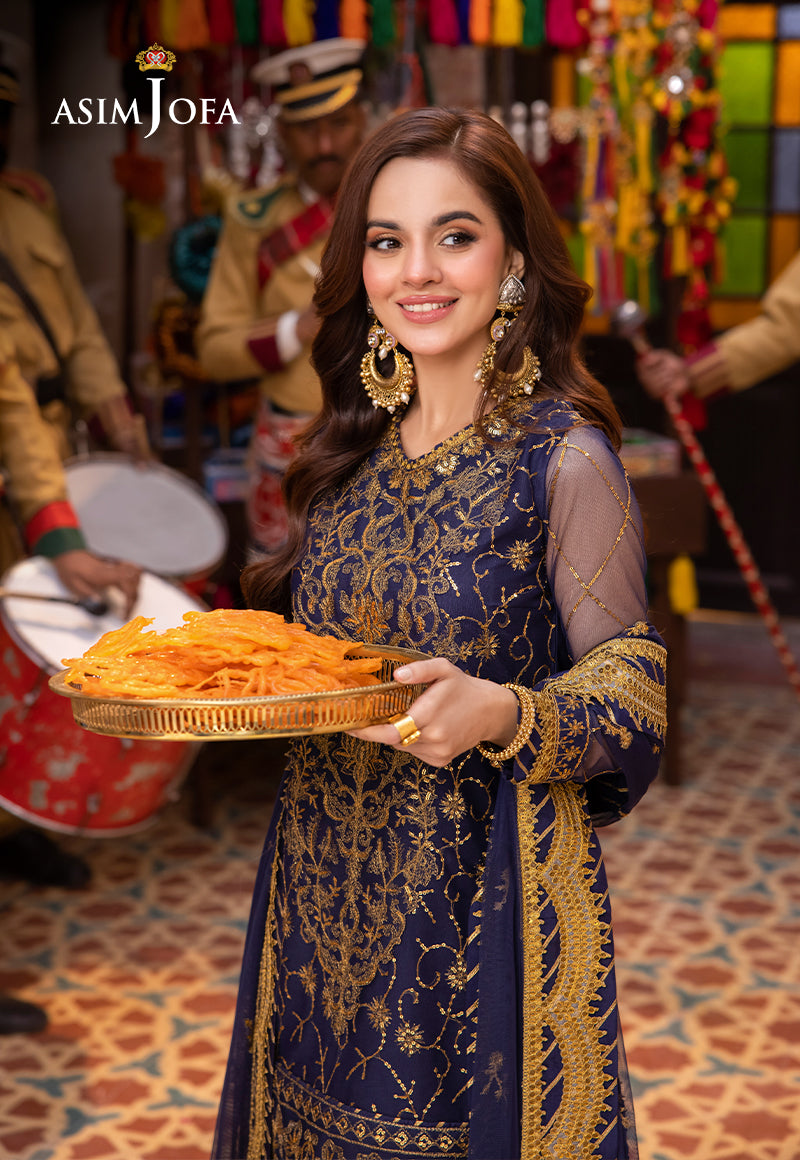 AJEM-18 EMBROIDERED NET 3 PCS – Asim Jofa