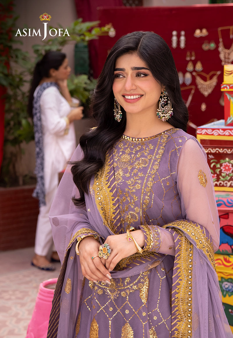 AJEM-02 EMBROIDERED NET 3 PCS – Asim Jofa