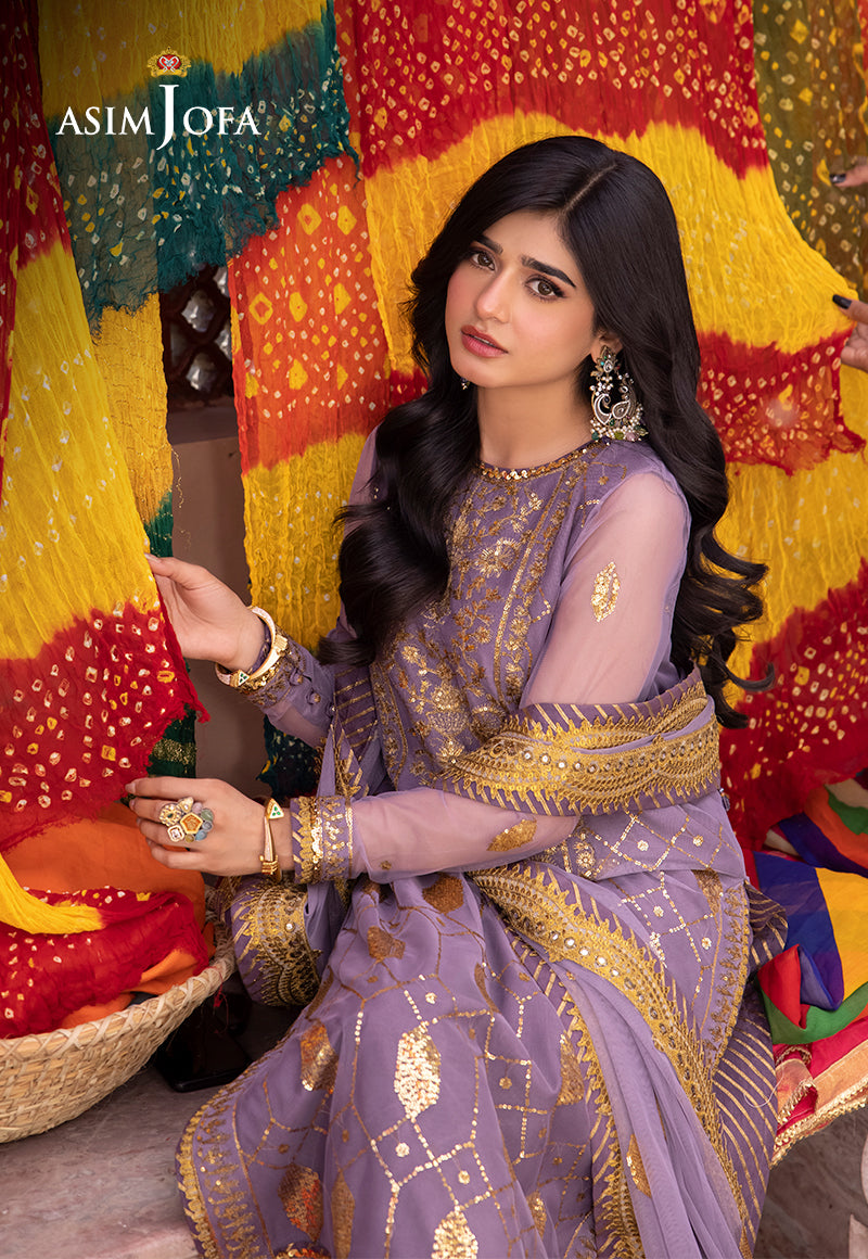 AJEM-02 EMBROIDERED NET 3 PCS – Asim Jofa