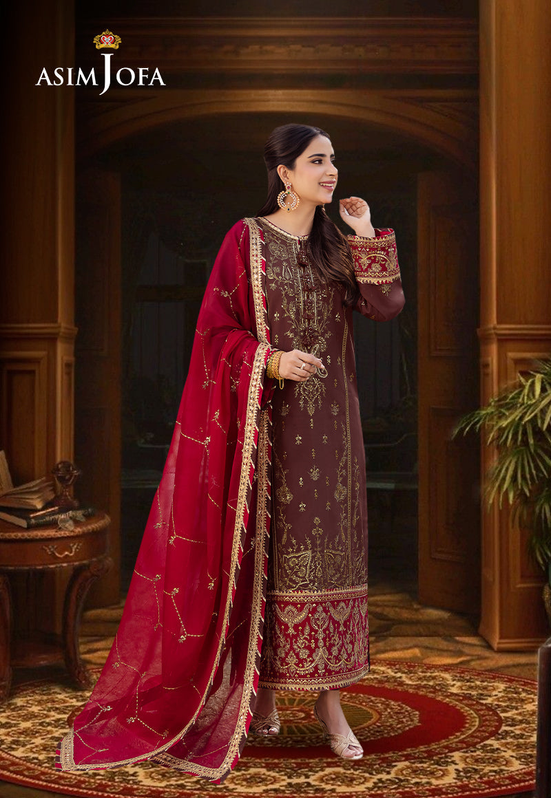AJCFD-27-XS EMBROIDERED BOSKI SILK 3 PCS – Asim Jofa