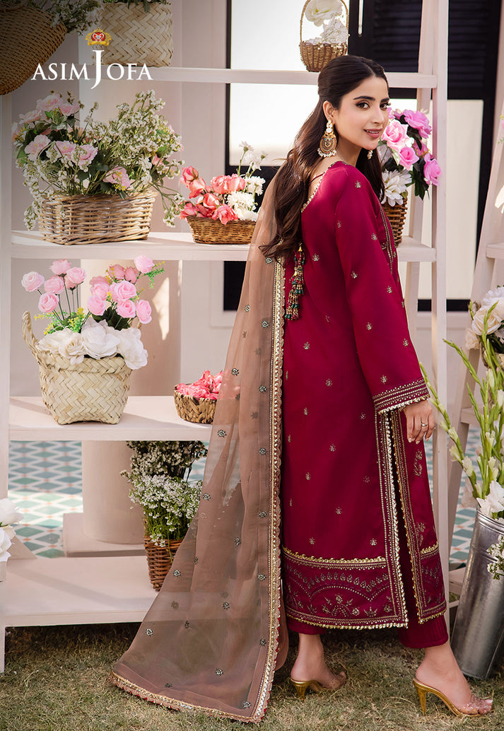 AJCF-20 EMBROIDERED BOSKI SILK 3 PCS – Asim Jofa
