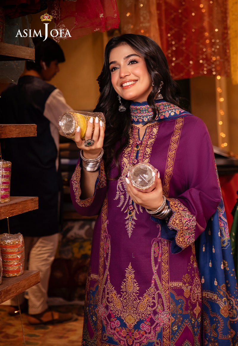 AJEL-14 PRINTED LAWN 3 PCS – Asim Jofa
