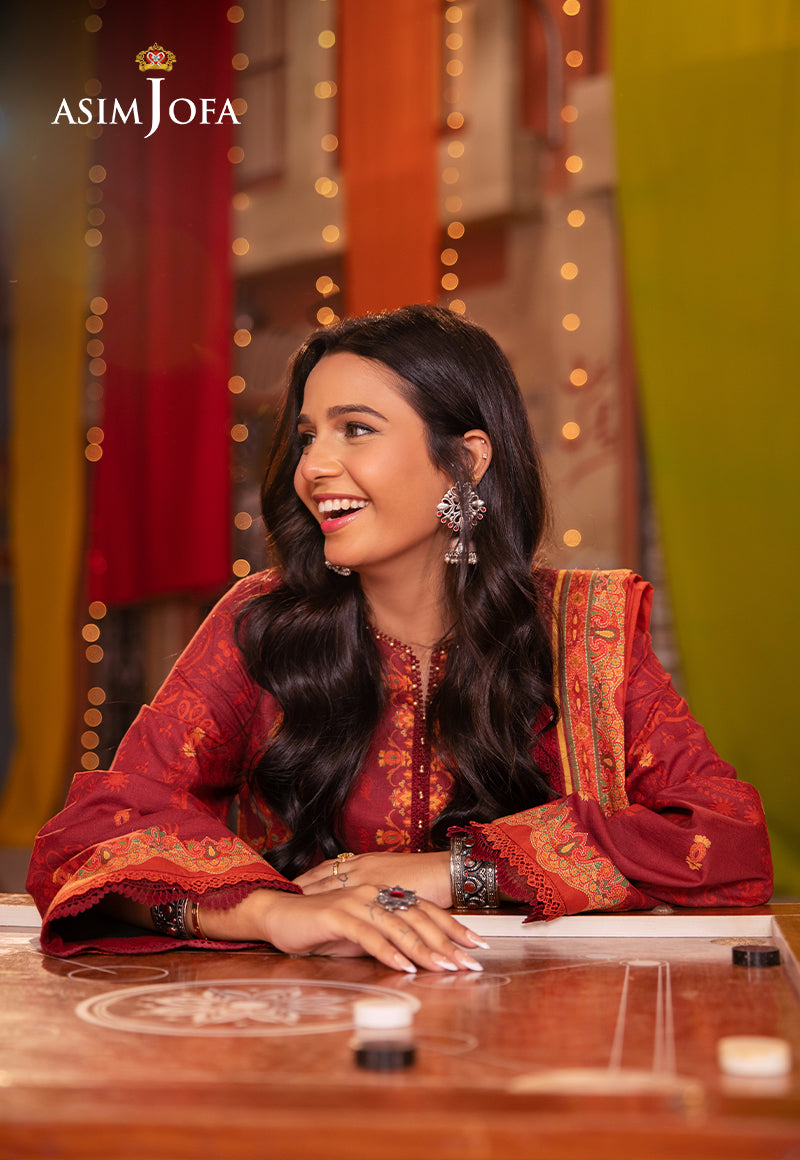 AJEL-19 PRINTED LAWN 3 PCS – Asim Jofa