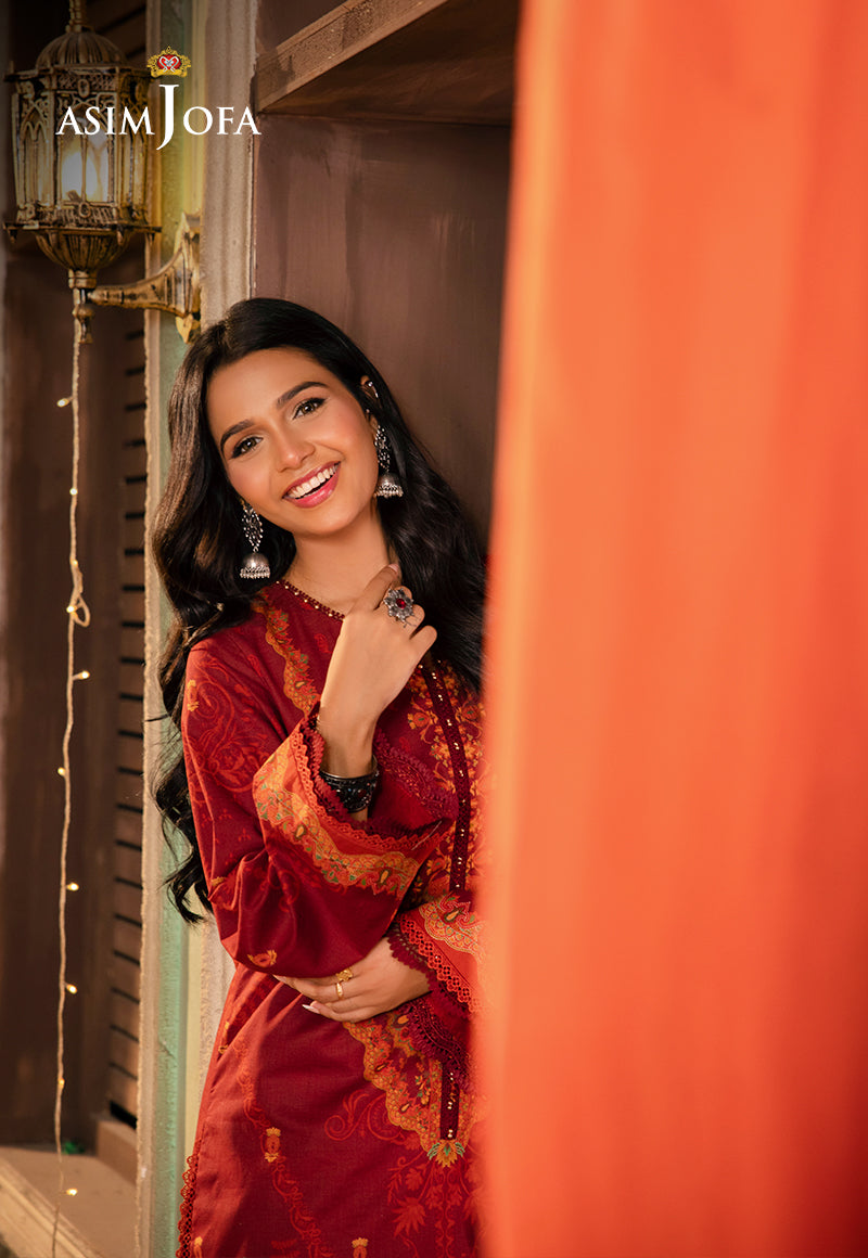 AJEL-19 PRINTED LAWN 3 PCS – Asim Jofa