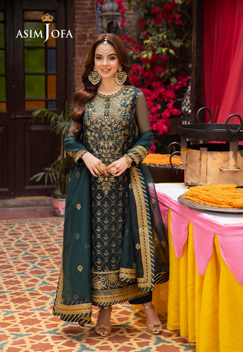 AJEM-25 EMBROIDERED ORGANZA 3 PCS – Asim Jofa