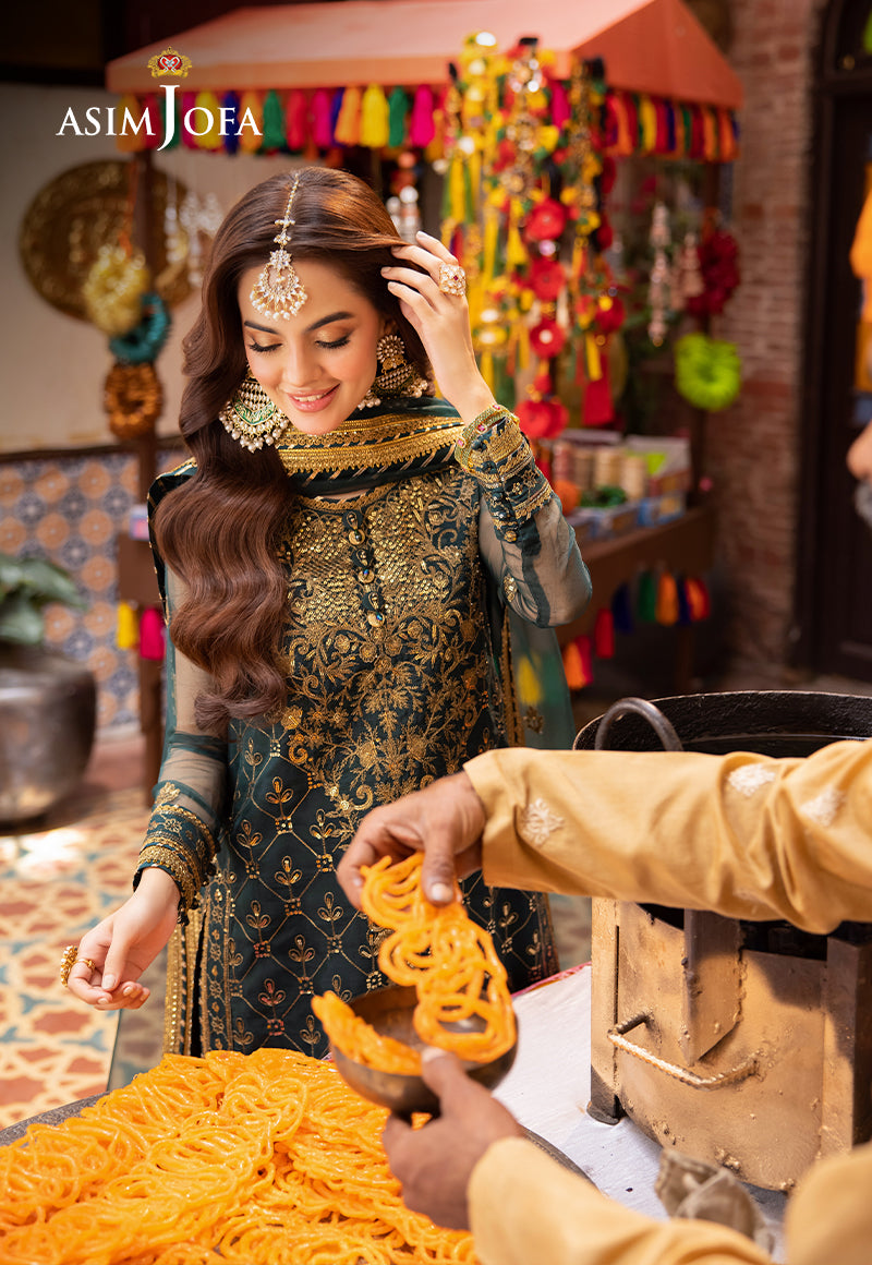 AJEM-25 EMBROIDERED ORGANZA 3 PCS – Asim Jofa