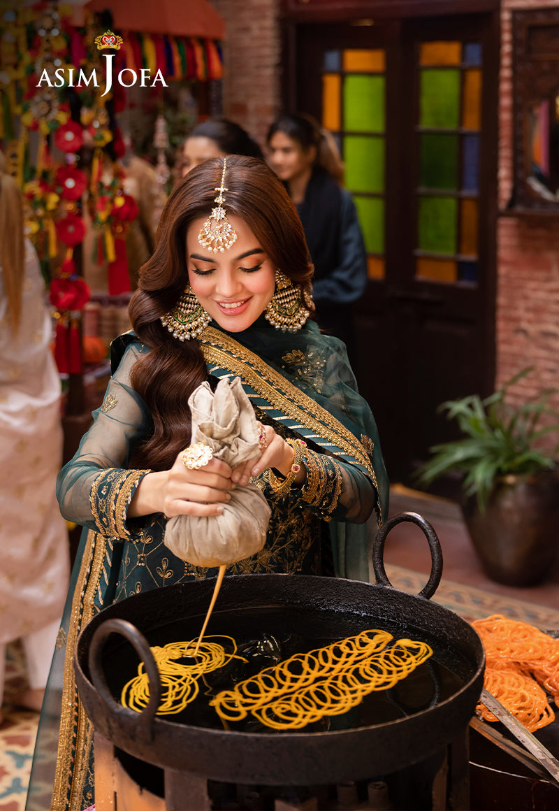 AJEM-25 EMBROIDERED ORGANZA 3 PCS – Asim Jofa