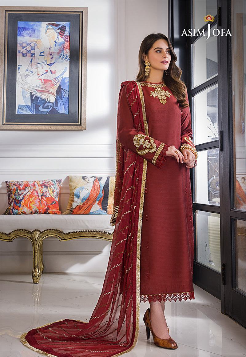 AJIM-12 EMBROIDERED PAPER COTTON 3 PCS – Asim Jofa