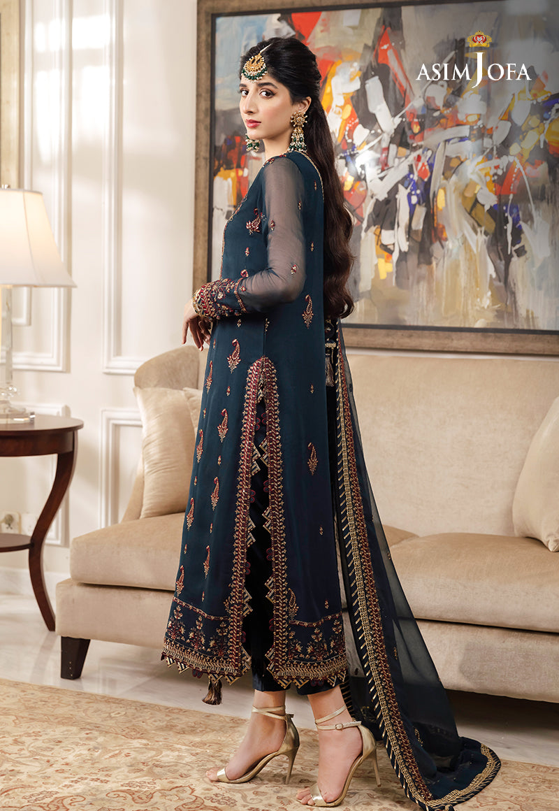 AJZS-03 EMBROIDERED CHIFFON 3 PCS – Asim Jofa