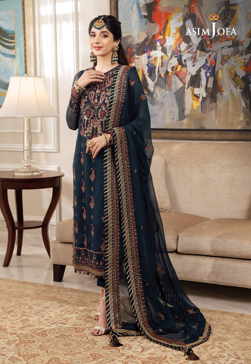 AJZS-03 EMBROIDERED CHIFFON 3 PCS – Asim Jofa
