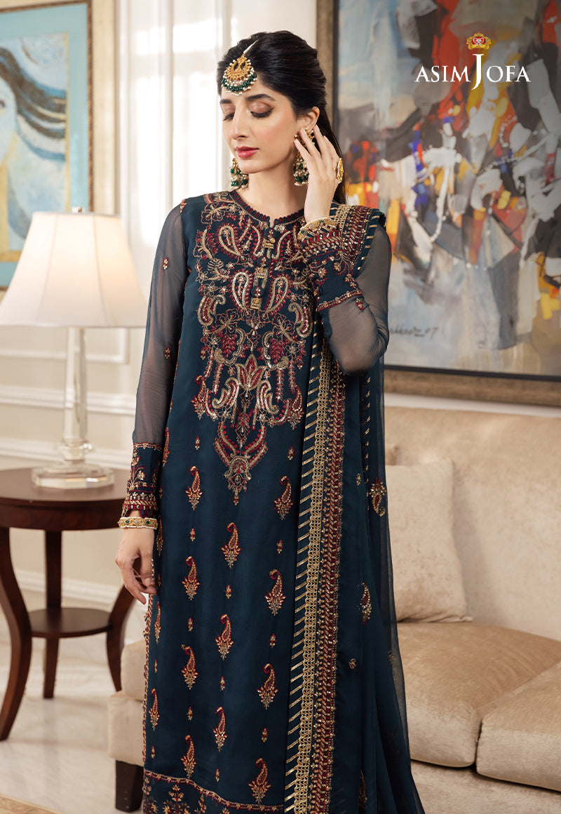 AJZS-03 EMBROIDERED CHIFFON 3 PCS – Asim Jofa