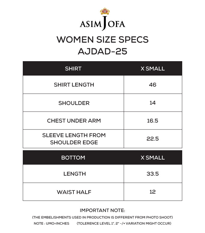 AJDAD-25 EMBROIDERED STITCHED 3 PCS – Asim Jofa