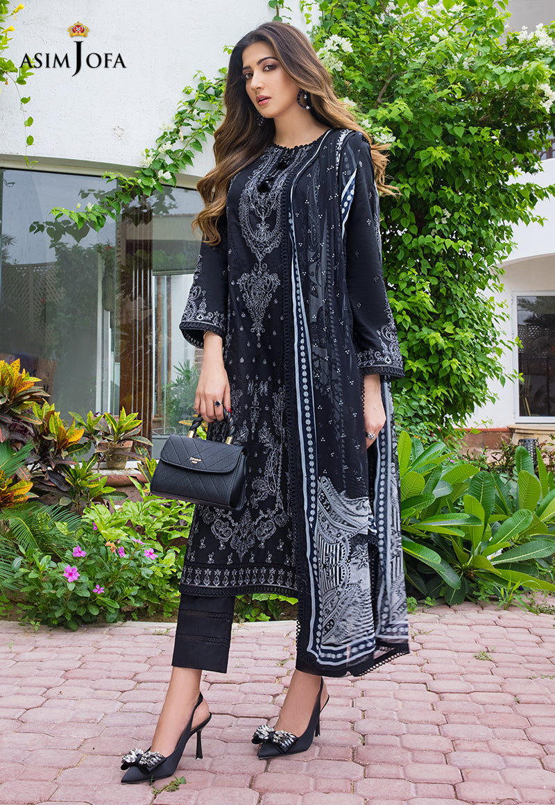 AJAE-01 EMBROIDERED CAMBRIC 3 PCS – Asim Jofa