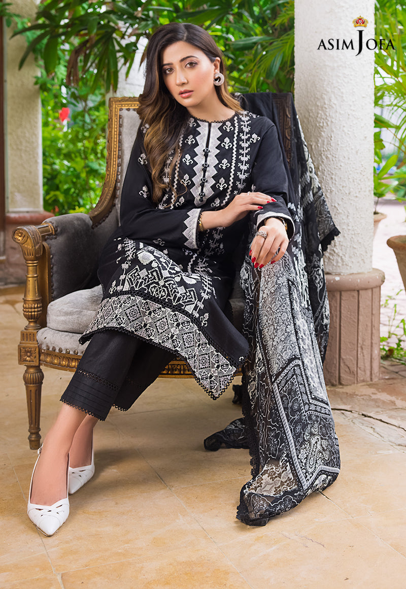 AJAE-05 EMBROIDERED CAMBRIC 3 PCS – Asim Jofa