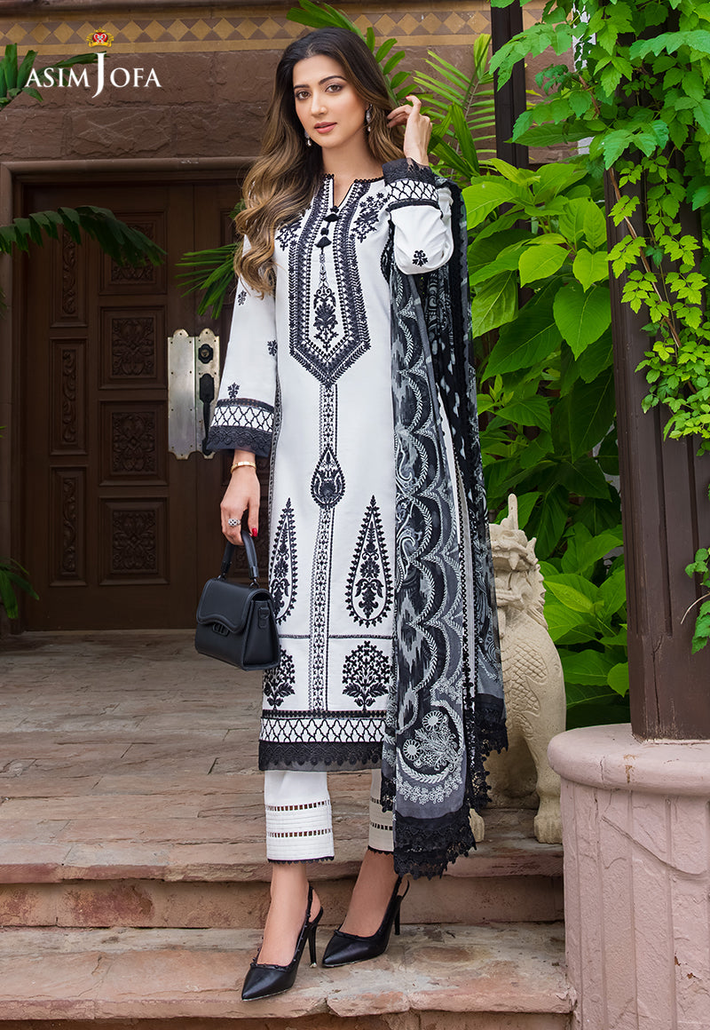 AJAE-07 EMBROIDERED CAMBRIC 3 PCS – Asim Jofa