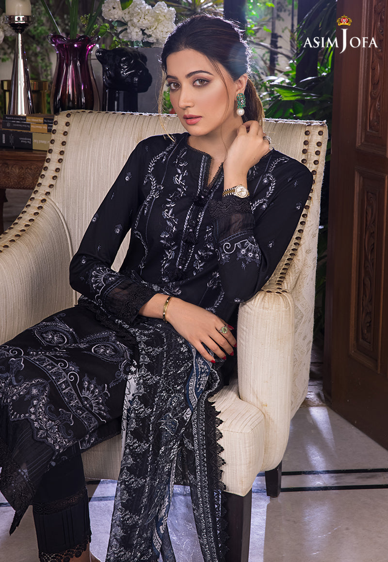 AJAE-08 EMBROIDERED CAMBRIC 3 PCS – Asim Jofa