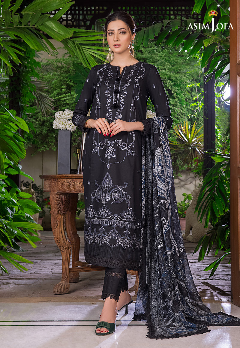 AJAE-08 EMBROIDERED CAMBRIC 3 PCS – Asim Jofa