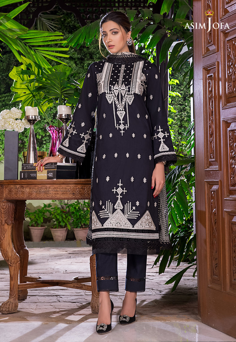 AJAE-09 EMBROIDERED CAMBRIC 3 PCS – Asim Jofa