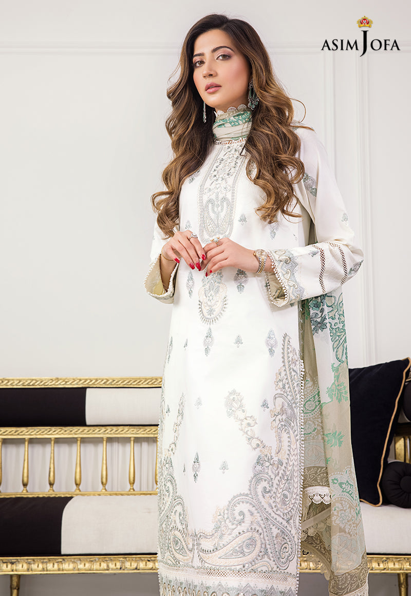 AJAE-10 EMBROIDERED CAMBRIC 3 PCS – Asim Jofa
