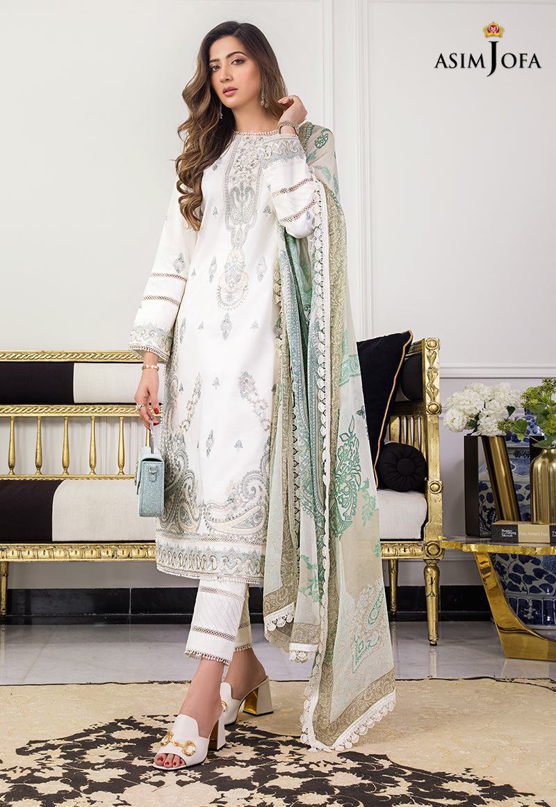 AJAE-10 EMBROIDERED CAMBRIC 3 PCS – Asim Jofa